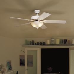 Patriot Lighting® Apollo II 52" White Indoor 2-Light Ceiling Fan with ...