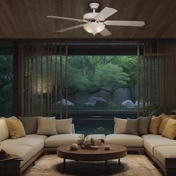 Patriot Lighting® Apollo II 52" White Indoor 2-Light Ceiling Fan with ...