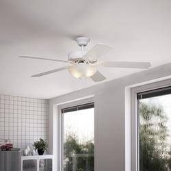 Patriot Lighting® Apollo II 52" White Indoor 2-Light Ceiling Fan with ...