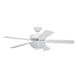 Patriot Lighting® Apollo II 52" White Indoor 2-Light Ceiling Fan with ...