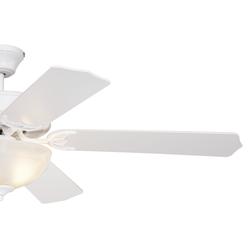 Patriot Lighting® Apollo II 52" White Indoor 2-Light Ceiling Fan with ...