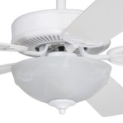 Patriot Lighting® Apollo II 52" White Indoor 2-Light Ceiling Fan with ...