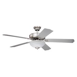 Patriot Lighting® Apollo II 52" Satin Nickel Indoor 2-Light Ceiling Fan ...
