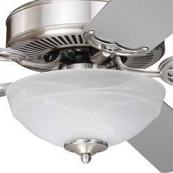 Patriot Lighting® Apollo II 52" Satin Nickel Indoor 2-Light Ceiling Fan ...