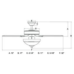 Patriot Lighting® Apollo II 52" Satin Nickel Indoor 2-Light Ceiling Fan ...