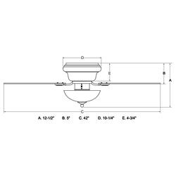 Patriot Lighting® Camden II 42" Satin Nickel Indoor 2-Light Ceiling Fan ...