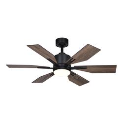 Patriot Lighting® Athens 44" Black Indoor LED Ceiling Fan with Remote ...