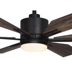 Patriot Lighting® Athens 44" Black Indoor LED Ceiling Fan with Remote ...