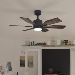 Patriot Lighting® Athens 44" Black Indoor LED Ceiling Fan with Remote ...
