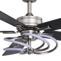 Patriot Lighting® Caelestia 52" Brushed Nickel LED Indoor Ceiling Fan ...