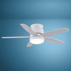 Patriot Lighting® Carlisle 44" Matte White Indoor LED Ceiling Fan with ...