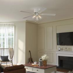 Patriot Lighting® Quick Install Dublin 52" Matte White Indoor 3-Light ...
