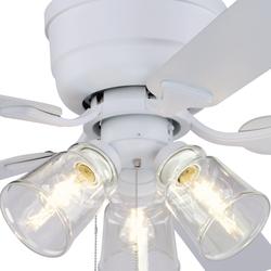 Patriot Lighting® Quick Install Dublin 52" Matte White Indoor 3-Light ...