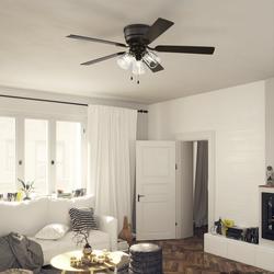 Patriot Lighting® Quick Install Dublin 52" Matte Black Indoor 3-Light ...