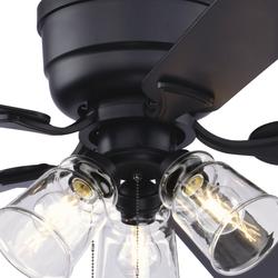 Patriot Lighting® Quick Install Dublin 52" Matte Black Indoor 3-Light ...