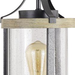 Patriot Lighting® Brooklyn Natural Iron & Distressed Faux Wood Post ...