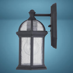Patriot Lighting® Manor Textured Black Outdoor Wall Light at Menards®