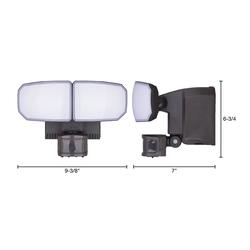 Patriot Lighting® Bronze LED Dual Head Motion Sensor Outdoor Security ...