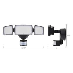 Patriot Lighting® Black Tri-Head LED Motion Security Flood Light at ...