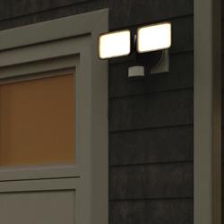 Patriot Lighting® Matte Black Dual-Head LED Motion Security Flood Light ...