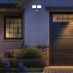 Patriot Lighting® Matte Black Dual Head LED Motion Sensor Outdoor ...