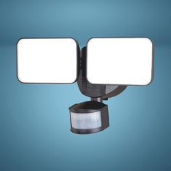 Patriot Lighting® Plug-In Dual-Head Motion Sensing LED Matte Black ...