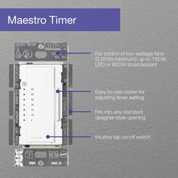 Lutron Maestro White LED Single-Pole/Multi-Location Countdown Timer ...