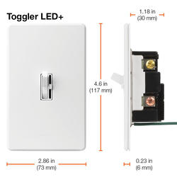 Lutron® Toggler® 1.25 Amp LED+ Single Pole/3 Way Black Toggle Dimmer ...