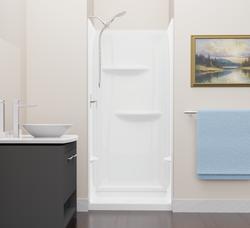 Lyons® Wave™ 32"W x 32"D x 74"H White Shower Wall Surround (3-Piece) at ...