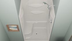 Lyons® Wave™ 48"W x 34"D Almond Single Threshold Left Seated Shower ...