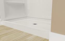 Lyons® Wave™ 48"W x 34"D Biscuit Single Threshold Shower Base with ...