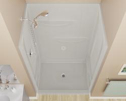 Lyons® Wave™ 48"W x 34"D Almond Single Threshold Shower Base with ...