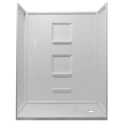 Lyons® Linear™ 60"W x 30"D x 76-1/2"H White Shower with Right Drain (4 ...