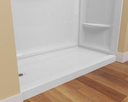 Lyons® Wave™ 60"W x 30"D White Single Threshold Shower Base with Left ...