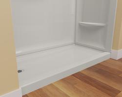 Lyons® Wave™ 60"W x 30"D Almond Single Threshold Shower Base with Left ...