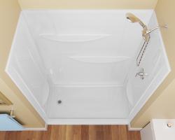 Lyons® Wave™ 60"W x 32"D x 74"H White Shower Wall Surround (3-Piece) at ...