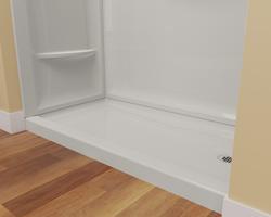 Lyons® Wave™ 60"W x 32"D Almond Single Threshold Shower Base with Right ...
