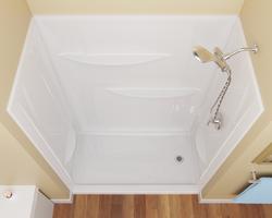 Lyons® Wave™ 60"W x 30"D White Single Threshold Shower Base with Right ...