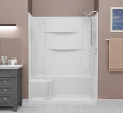 Lyons® Wave™ 60"W x 32"D White Single Threshold Left Seated Shower Base ...