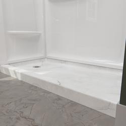 Lyons® Wave™ 60"W x 32"D Luna Gray Single Threshold Shower Base with ...