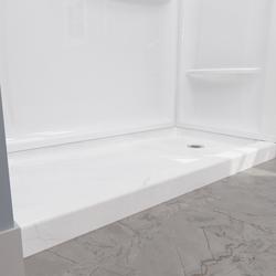 Lyons® Wave™ 60"W x 32"D Luna Pearl Single Threshold Shower Base with ...