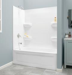 Lyons® Elite™ 60"W x 32"D x 78"H White Tub/Shower with Left Drain (4 ...