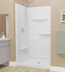 Lyons® Wave™ 48"W x 34"D x 77-1/2"H White Shower with Center Drain (4 ...