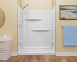 Lyons® Wave™ 60"W x 30"D x 77-1/2"H White Shower with Left Drain (4 ...