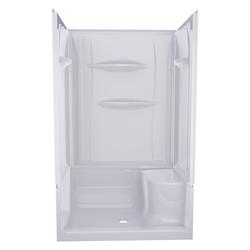 Lyons® Wave™ 48"W x 34"D x 78"H White Seated Shower with Center Drain ...