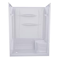 Lyons® Wave™ 60"W x 32"D x 78"H White Seated Shower with Left Drain (4 ...