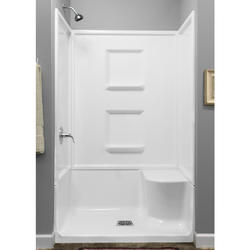 Lyons® Linear™ 48"W x 34"D White Single Threshold Right Seated Shower ...