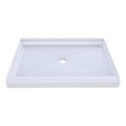Lyons® Wave™ 48"W x 34"D White Single Threshold Shower Base with Center ...