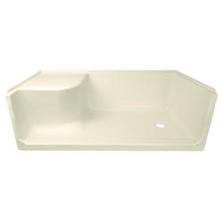 Lyons® Linear™ 60"W x 32"D Biscuit Single Threshold Left Seated Shower ...