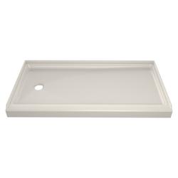 Lyons® Wave™ 60"W x 30"D Almond Single Threshold Shower Base with Left ...